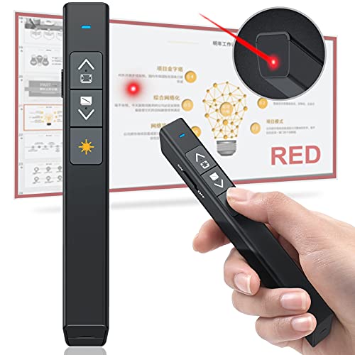 DinoFire Presentation Clicker Laser Pointer for Cats Dogs, 100FT Wireless Presenter Remote PowerPoint Clicker Presentation Remote, 2.4GHz Presentation Pointer for Mac, Laptop, Computer Cat Laser Toy