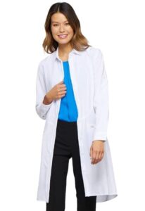 cherokee infinity women scrubs lab coats 40" 1401a, m, white