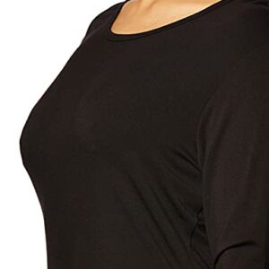 Soft Crew Neck Workwear Originals Underscrub Long Sleeve Tee Shirts for Women 4881, L, Black