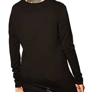 Soft Crew Neck Workwear Originals Underscrub Long Sleeve Tee Shirts for Women 4881, L, Black