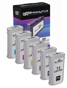 speedyinks compatible replacements for hp 72 ink cartridge high yield (photo black, cyan, magenta, yellow, gray, matte black, 6-pack) for use designjet t1100, t1120, t1200, t610, t620, t770, t1100ps