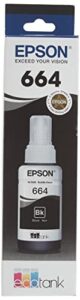 epson t664 ecotank -ink ultra-high capacity bottle black (t664120-s) for select epson ecotank printers