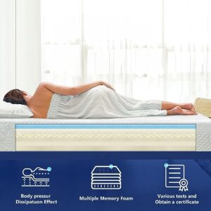 Olee Sleep 9 Inch I-Gel Multi Layered Memory Foam Mattress, Twin, White