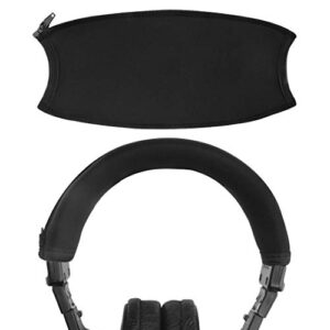 geekria flex fabric headband cover compatible with sony mdr-v6, mdr-v600, mdr-v900, mdr-z600, mdr-7506, mdr-7509, mdr-cd900st headphones, head cushion pad protector, easy diy installation (black)