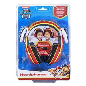 Paw Patrol Marshall Kids Headphones, Adjustable Headband, Stereo Sound, 3.5Mm Jack, Wired Headphones for Kids, Tangle-Free, Volume Control, Foldable, Childrens Headphones Over Ear for School Home, Tra