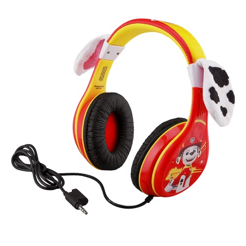 Paw Patrol Marshall Kids Headphones, Adjustable Headband, Stereo Sound, 3.5Mm Jack, Wired Headphones for Kids, Tangle-Free, Volume Control, Foldable, Childrens Headphones Over Ear for School Home, Tra