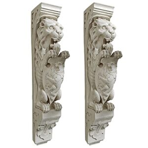 design toscano manor lion wall sculpture, antique stone, 2 count