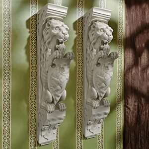 Design Toscano Manor Lion Wall Sculpture, Antique Stone, 2 Count