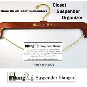 Hold-Ups Patented Hang-up Hardwood Suspender Hanger and Closet Organizer for Suspenders