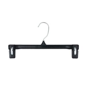 nahanco 6212b plastic skirt/slack hangers, pinch grip with soft pads, 12", black (pack of 200)