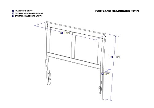 AFI Atlantic Furniture R-189824 Portland Headboard Twin Walnut