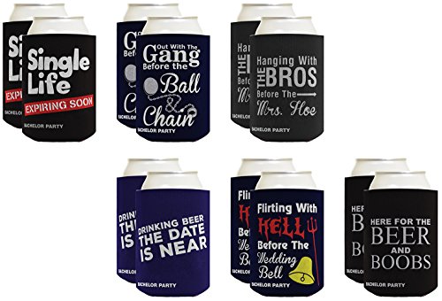 Funny Beer Coolie Bachelor Party Coolie Gift Bundle Gag Gift Wedding Party 12 Pack Can Coolie Drink Coolers Coolies Multi