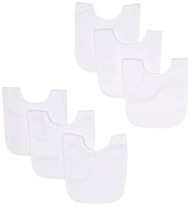 gerber unisex baby 6-pack dribbler bundle bibs, white, one size us