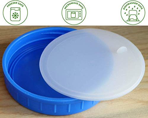 Leak Proof Platinum Silicone Sealing Lid Inserts/Liners for Mason Jars (10 Pack, Regular Mouth)