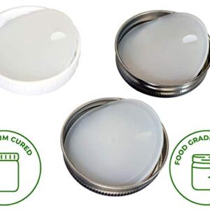 Leak Proof Platinum Silicone Sealing Lid Inserts/Liners for Mason Jars (10 Pack, Regular Mouth)