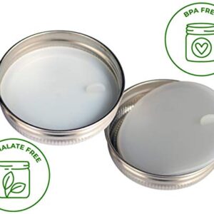 Leak Proof Platinum Silicone Sealing Lid Inserts/Liners for Mason Jars (10 Pack, Regular Mouth)