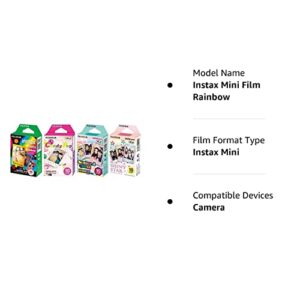 Fujifilm InstaX Mini Instant Film Rainbow & Staind Glass & Candy Pop & Shiny Star Film -10 Sheets X 4 Assort Value Set