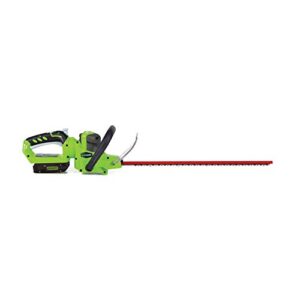 Greenworks 24V 22" Cordless Hedge Trimmer, 2.0Ah Battery and Charger Included