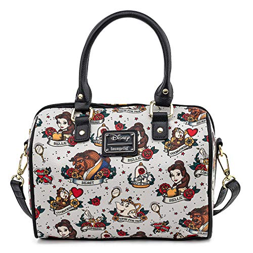 Loungefly Beauty and the Beast Belle and Characters All Over Print Tattoo Art Handbag Purse