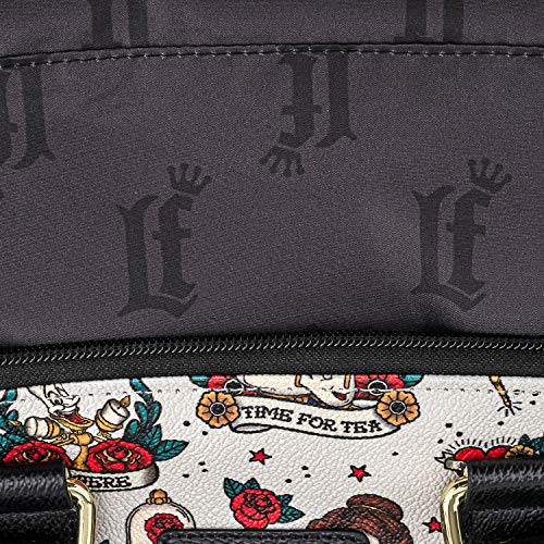 Loungefly Beauty and the Beast Belle and Characters All Over Print Tattoo Art Handbag Purse