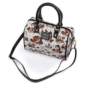 Loungefly Beauty and the Beast Belle and Characters All Over Print Tattoo Art Handbag Purse