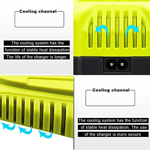 P117 Battery Charger Compatible with Ryobi 18V Battery Charger for Dual Chemistry 9.6V-18V Charger Li-ion Ni-Cd Ni-Mh Plus Battery P100 P102 P103 P105 P107 P108 P118 P200 1400670