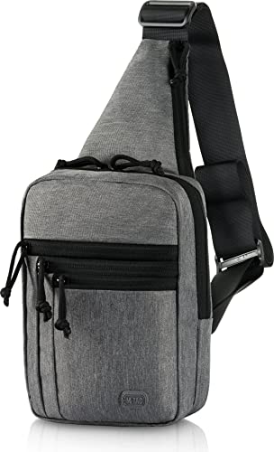 M-Tac Tactical Bag Shoulder Chest Pack with Sling for Concealed Carry of Handgun (Grey Melange)