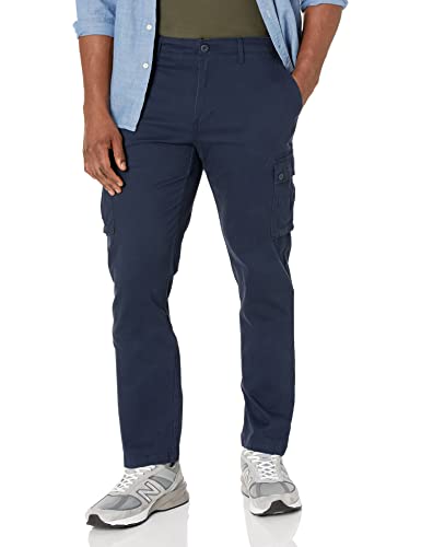 Amazon Essentials Men's Straight-Fit Stretch Cargo Pant (Available in Big & Tall), Navy, 35W x 29L