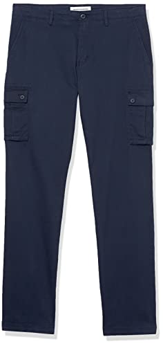 Amazon Essentials Men's Straight-Fit Stretch Cargo Pant (Available in Big & Tall), Navy, 35W x 29L