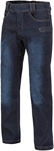 Helikon-Tex Greyman Tactical Pants for Men - Ripstop Mens Pants - Lightweight for Outdoors, Hiking, Law Enforcement, Work Pants, Dark Blue Denim Mid Waist 32 Length 32