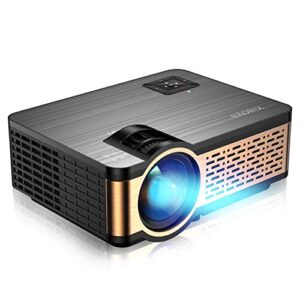 xiaoya outdoor projector, hd movie projector support 1080p, 4000 lumens home theater projector with hifi speaker, compatible with hdmi, fire stick, usb (black)