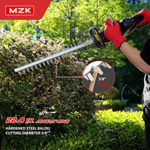 MZK 22.4'' Cordless Hedge Trimmer, 20V Power Share Bush Trimmer, Handheld Hedge Cutter, Grass Shrub Trimmer, Lightweight & Compact Trimmer(Battery & Charger Included)