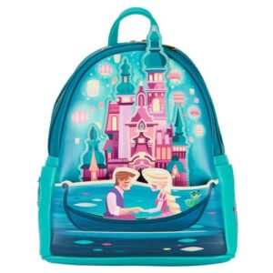 loungefly disney tangled princess castle womens double strap shoulder bag purse