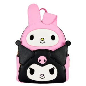 loungefly sanrio hello kitty my melody kuromi double pocket adult womens double strap shoulder bag purse