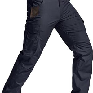 CQR Men's Ripstop Work Pants, Water Resistant Tactical Pants, Outdoor Utility Operator EDC Straight/Cargo Pants, Work Cargo Police Navy, 34W x 32L