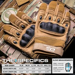 Glove Station - Tactical Shooting Hard Knuckle Gloves for Men and Woman with Touchscreen Fingers - Durable and Comfortable Hand-Gear for Outdoor Work Shooting and Hunting - Tan/XX-Large