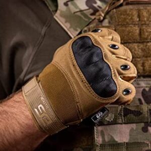 Glove Station - Tactical Shooting Hard Knuckle Gloves for Men and Woman with Touchscreen Fingers - Durable and Comfortable Hand-Gear for Outdoor Work Shooting and Hunting - Tan/XX-Large