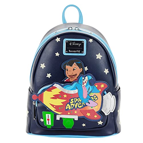 Loungefly Disney Lilo and Stitch Space Adventure Womens Double Strap Polyurethane Shoulder Bag Purse