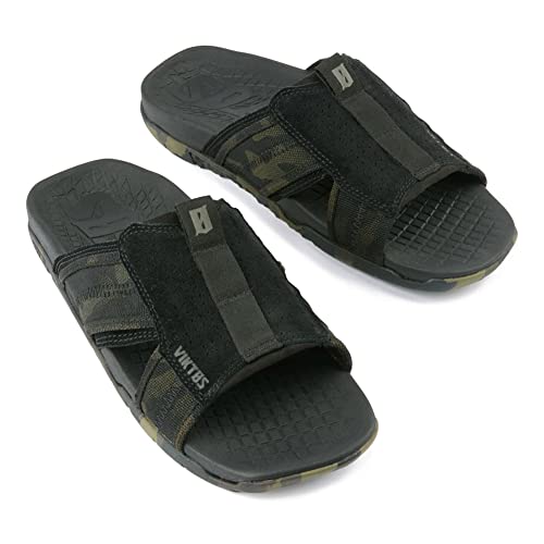 VIKTOS Men's Lightweight Outdoor Open Toe Athletic Anti-Slip Custom Fit Ruck Recovery MC Slide Sandals, Multicam Black, 10