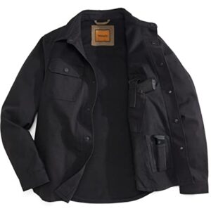 Venado Quick Draw Shirt Jacket for Men - Concealed Carry Vent - Built in Holsters (Black, Large)