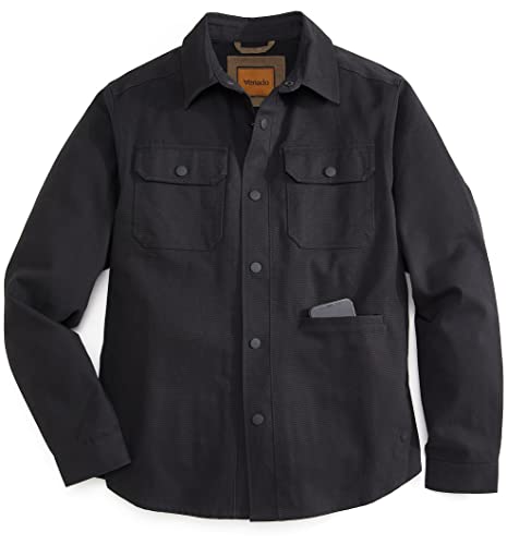 Venado Quick Draw Shirt Jacket for Men - Concealed Carry Vent - Built in Holsters (Black, Large)