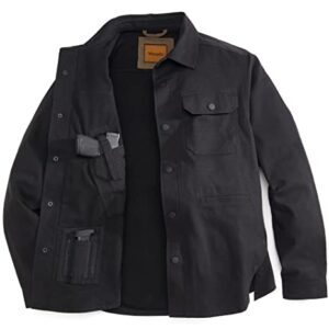 Venado Quick Draw Shirt Jacket for Men - Concealed Carry Vent - Built in Holsters (Black, Large)