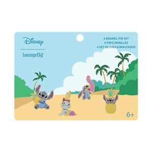 loungefly disney: stitch pineapple 4-piece pin set, amazon exclusive