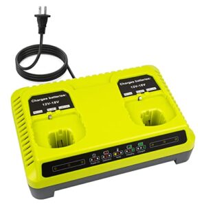 Fancy Buying 2Port P117 Dual Chemistry 18V Replacement Battery Charger for Ryobi 18V Battery ONE+ P117 P118 for Ryobi 18V Max Lithium NiCd Battery P100 P102 P103 P105 P107 P108 Ryobi Fast Charger