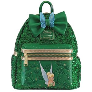 loungefly tinkerbell green sequin mini double strap shoulder bag