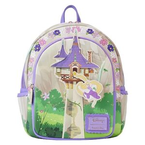 Loungefly Disney Tangled Rapunzel Swinging From Tower Mini Backpack Womens Double Strap Shoulder Bag Purse