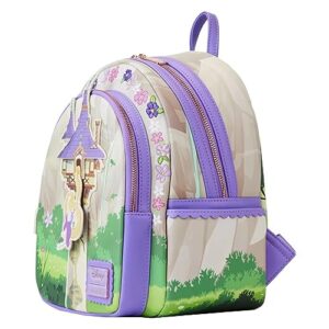 Loungefly Disney Tangled Rapunzel Swinging From Tower Mini Backpack Womens Double Strap Shoulder Bag Purse