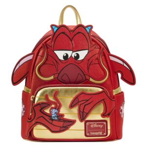 loungefly disney mulan 25th anniversary mushu glitter cosplay mini backpack