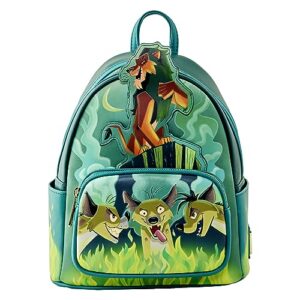 loungefly villains: lion king - scar glow in the dark mini-backpack, amazon exclusive