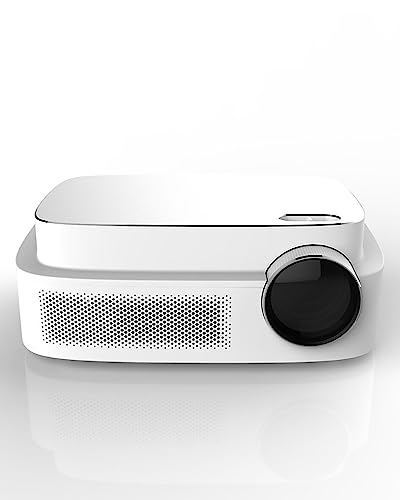 Video Projector, HD 1080p Video Beam with 200” Display, HiFi Speaker, Compatible TV Stick, HDMI, VGA, USB, Laptop